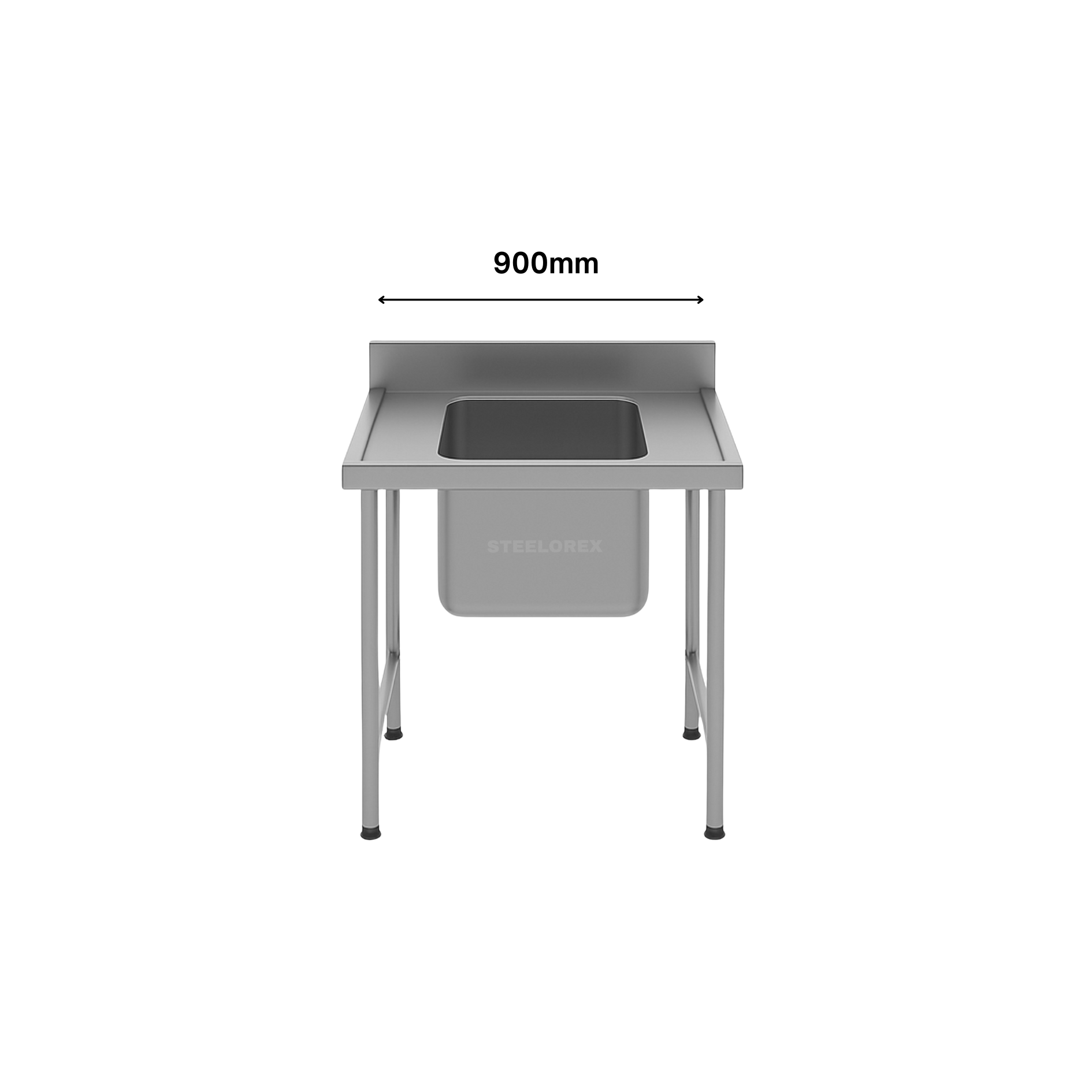 Single Pot Sink - Centre (900mm) | Steelorex