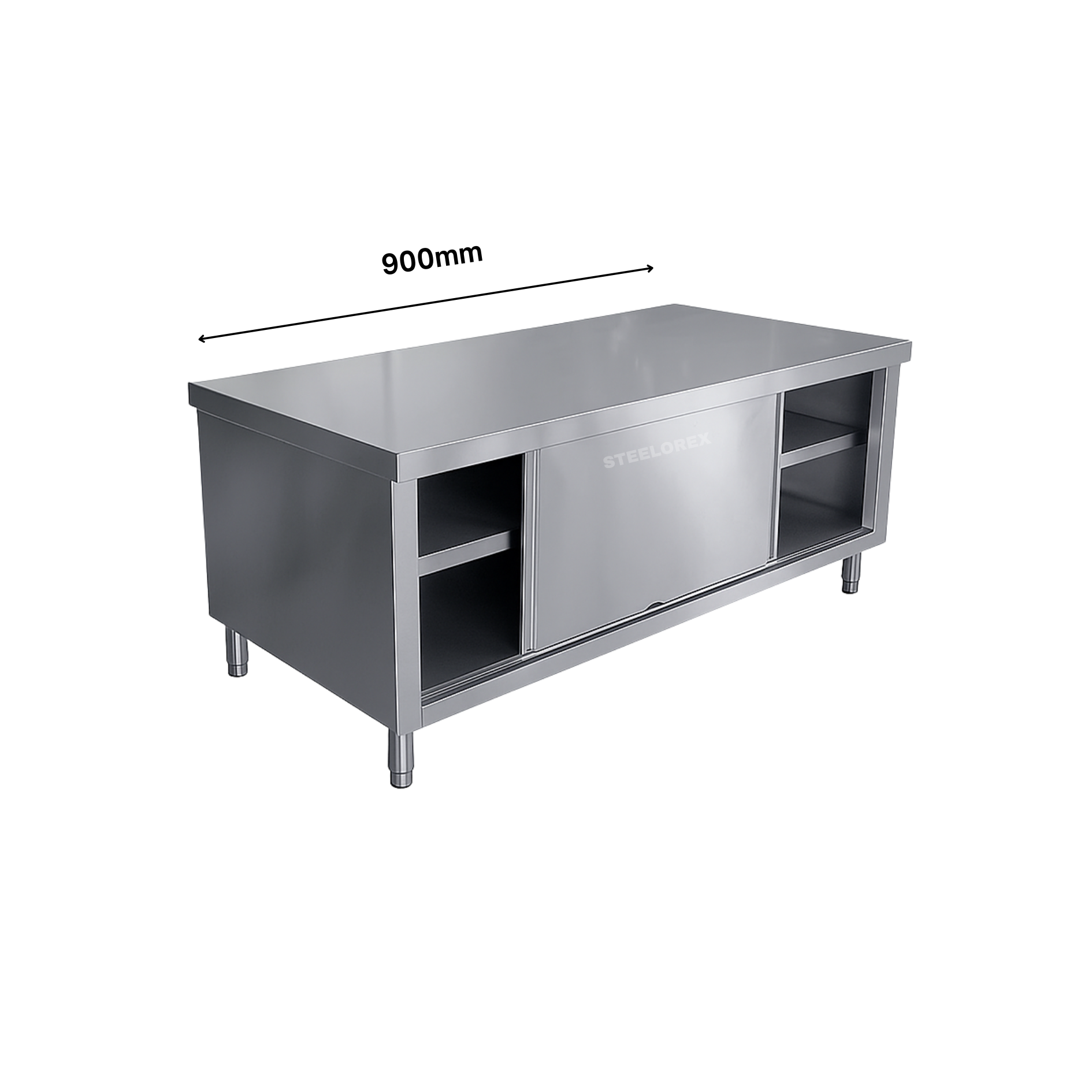 Neutral Service Counter - Doors (900mm) | Steelorex